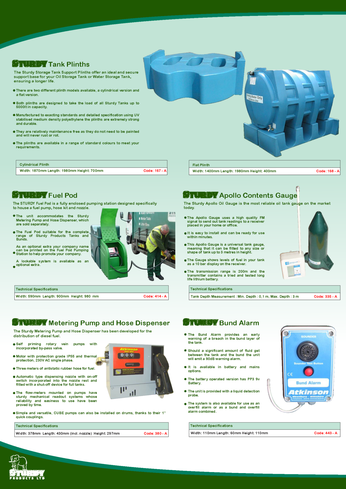 Sturdy Tank Range Brochure from Sturdy Products