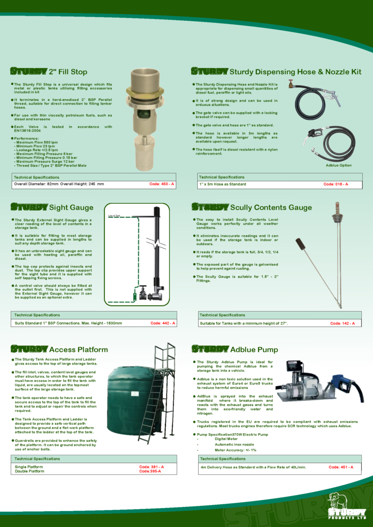 Sturdy Tank Range Brochure from Sturdy Products